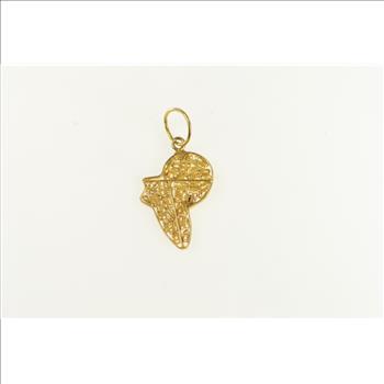 18K Filigree Africa Continent Ornate Yellow Gold Charm/Pendant ...
