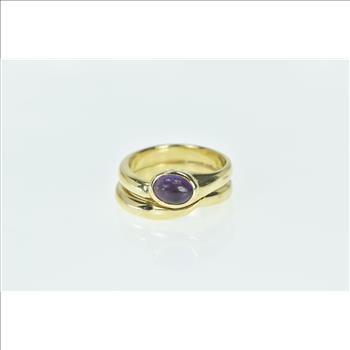 18K Manfredi Amethyst Ornate Designer Statement Yellow Gold Ring, Size ...
