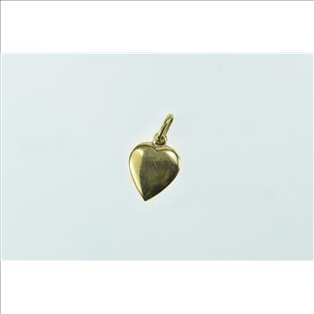 18K Puffy Heart Love Symbol Forget Me Not Yellow Gold Charm/Pendant ...