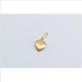 18K Puffy Heart Love Symbol Vintage Forget Me Not Yellow Gold Charm ...