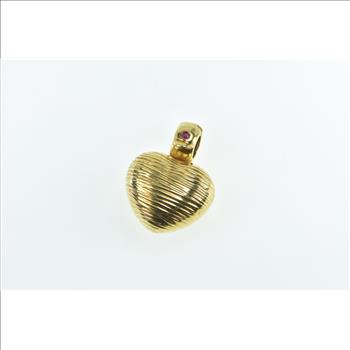 18K Roberto Coin Puffy Banded Heart Love Symbol Yellow Gold Pendant ...