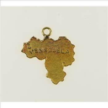 18K Venezuela Country Cut Out Map Yellow Gold Charm/Pendant | Property Room