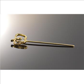 1.9g 18K Tiffany & Co Apple Teacher's Stick Pin 2" Yellow Gold ...