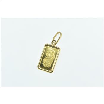 21K Fortuna Credit Suisse 1g One Gram Bar Yellow Gold Charm/Pendant ...