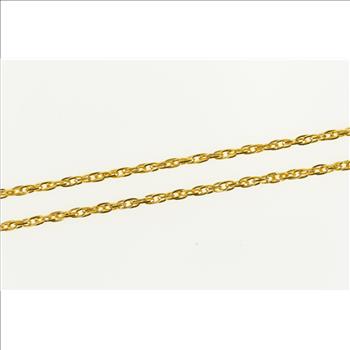 24K 1.3mm Fancy Curb Rope Twist Spiral Chain Yellow Gold Necklace 18.75 ...