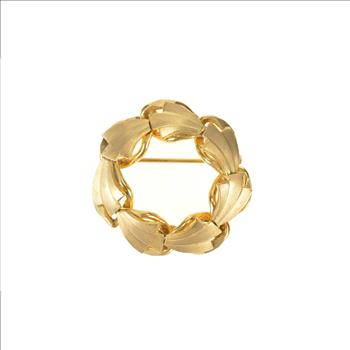 Gold Filled 1950's Retro Classic Decorative Round Circle Pin/Brooch ...