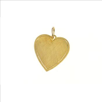 Gold Filled Crosshatch Textured Heart Love Symbol Charm/Pendant ...