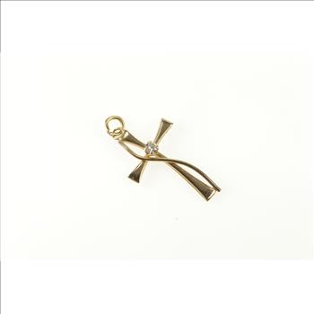 Gold Filled Diamond Inset Cross Christian Faith Symbol Pendant ...