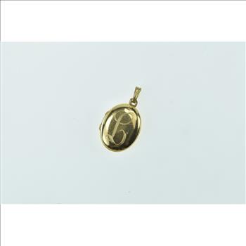 Gold Filled L Cursive Monogram Letter Photo Locket Pendant | Property Room