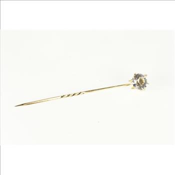 Gold Filled Retro Round Cubic Zirconia Solitaire Stick Pin | Property Room
