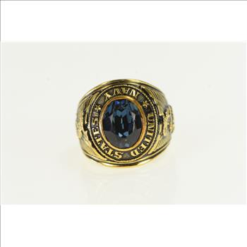 Gold Filled USN United States Navy Ornate Class Service Ring, Size 9 ...