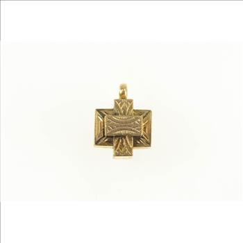 Gold Filled Victorian Engraved Geometric Knot Cube Charm/Pendant ...