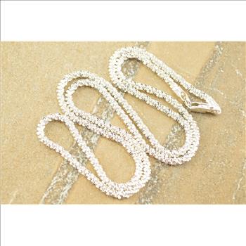 Modern Rolling Fancy Chain Necklace Sterling Silver 9.3g | Property Room