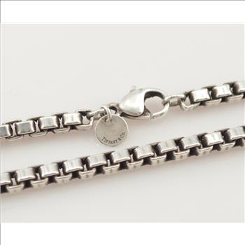 Solid Silver Tiffany & Co. Venetian Box Link Chain-COLLECTABLE! 18.25 ...