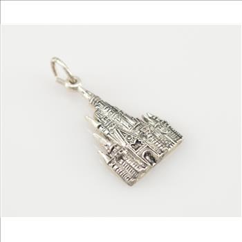 Solid Silver Walt Disney World Castle Etched Sterling Charm/Pendant 2 ...