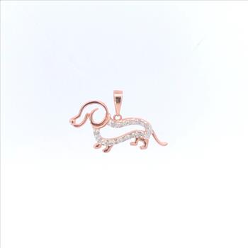 Sterling Silver Diamond Dachshund Dog Breed Pet Charm/Pendant ...
