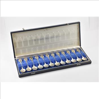 Sterling Silver Franklin Mint Zodiac Demitasse Spoon Set w/ Case ...