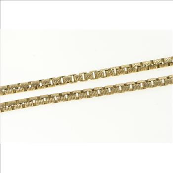 Sterling Silver Grooved Textured Rounded Box Link Chain Necklace 24 ...