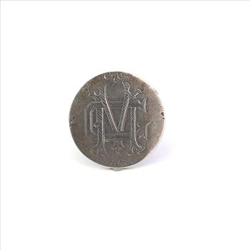 Sterling Silver Love Token M G Engraved 1877 Seated Liberty Pin/Brooch ...