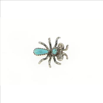 Sterling Silver Native American Turquoise Spider Ant Pin/Brooch ...