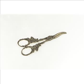 Sterling Silver Oak Leaf Vine Baroque Grape Shears Scissors | Property Room