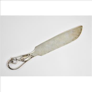 Sterling Silver Ornate Floral Motif Handmade Cake Knife | Property Room