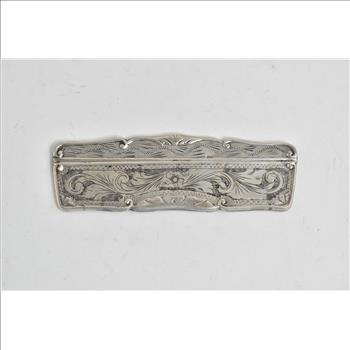 Sterling Silver Ornate Scroll Engraved Hair Comb & Case | Property Room