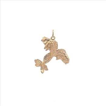 Sterling Silver Pisces Astrology Zodiac Two Fish Symbol Charm/Pendant ...