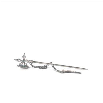 Sterling Silver Turquoise Battle Axe Halberd Decorative Stick Pin ...