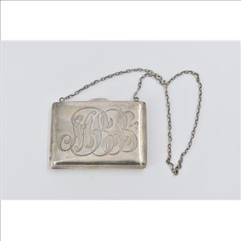 Sterling Silver Vintage Monogrammed Cigarette Case Chain Purse ...