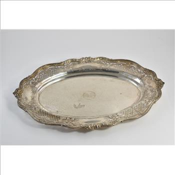 Sterling Silver Wright Kay & Co. H M S Monogram Platter | Property Room