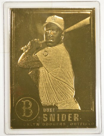22K Gold Duke Snider Limted Edition Danbury Mint Baseball Trading Card ...