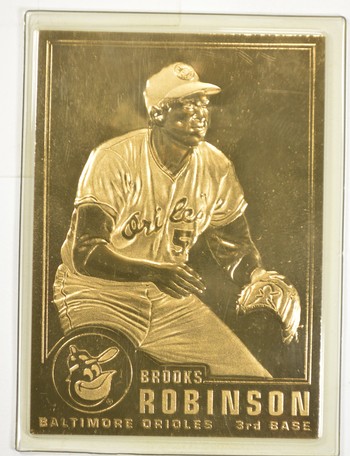 *$5 S&H* 22K Gold Brooks Robinson Limted Edition Danbury Mint Baseball ...