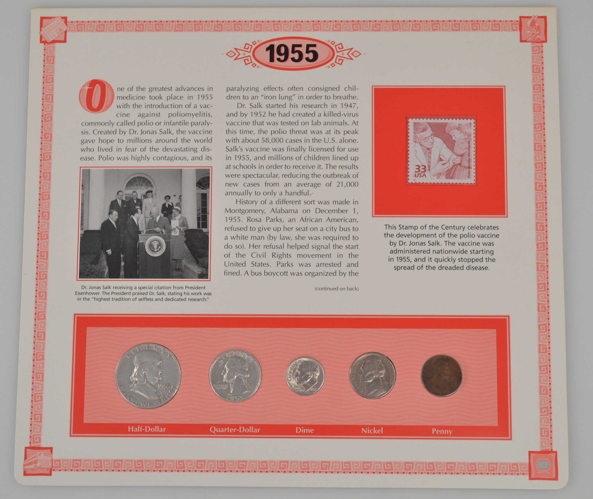 1955 - Birth Year History - Coin Half - Penny & Stamps | Property Room