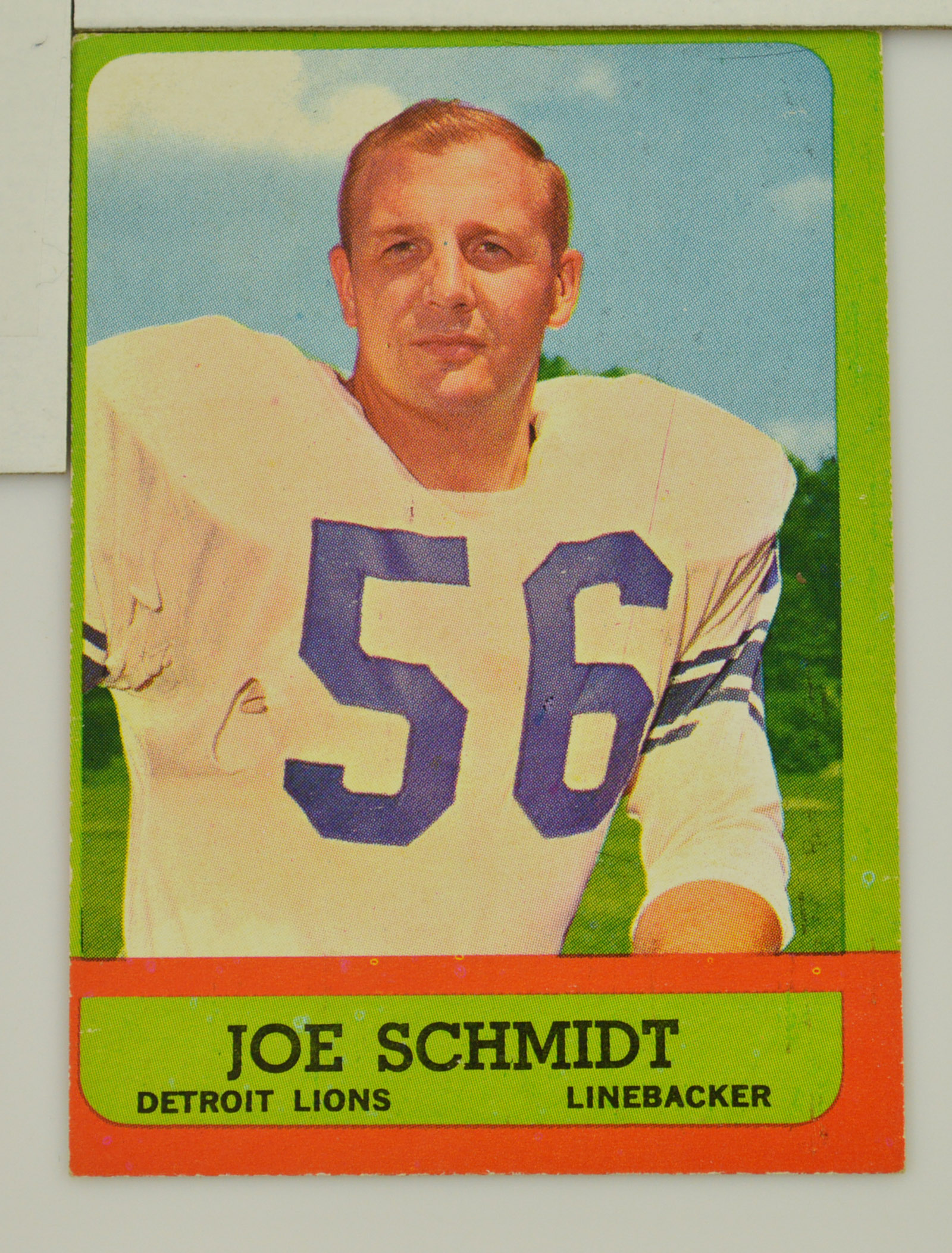 1963 Joe Schmidt Detroit Lions HOF Topps #35 Football Card | Property Room