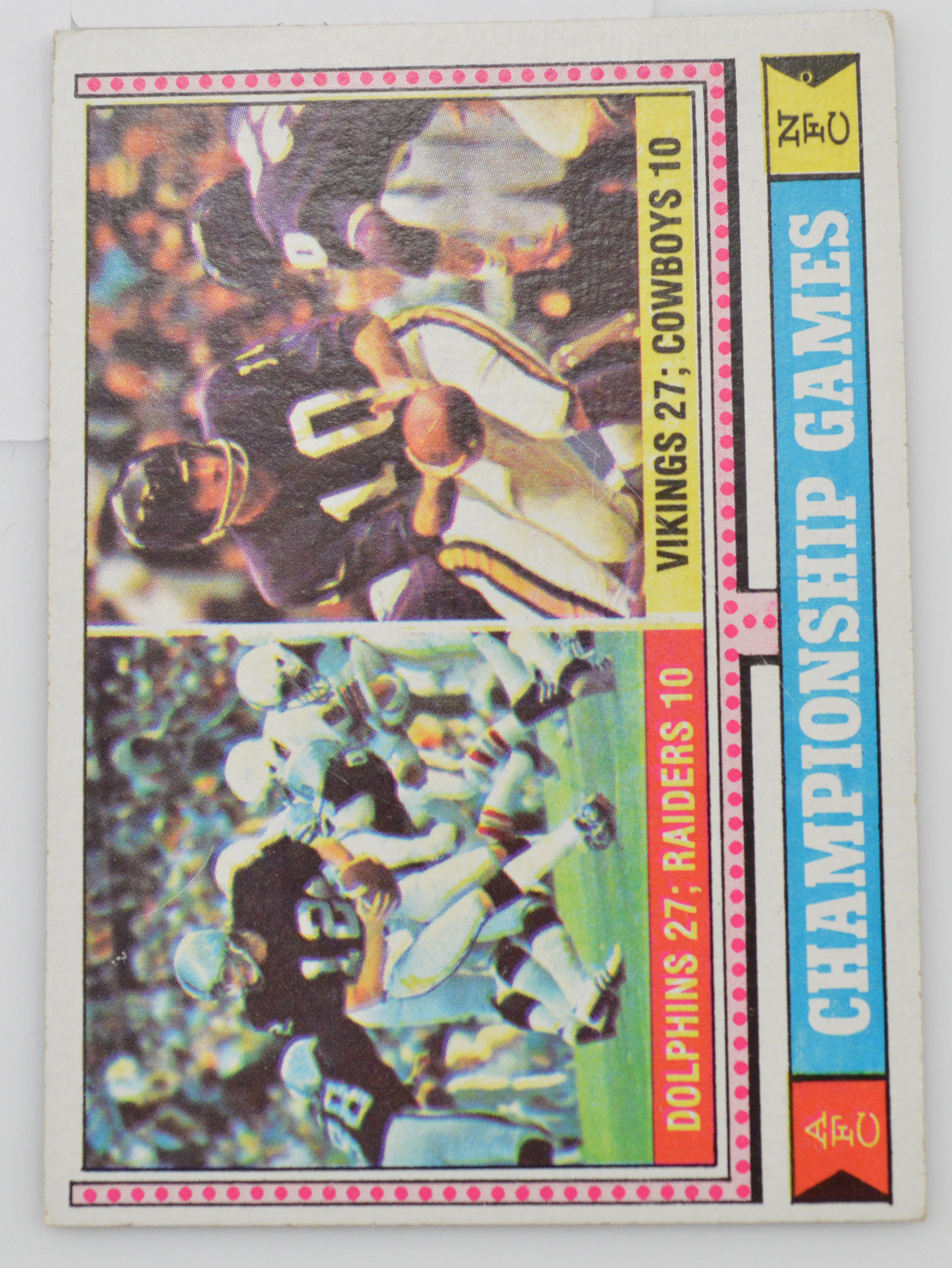1974 Championship Games AFC and NFC Topps #462 Football Card | Property ...