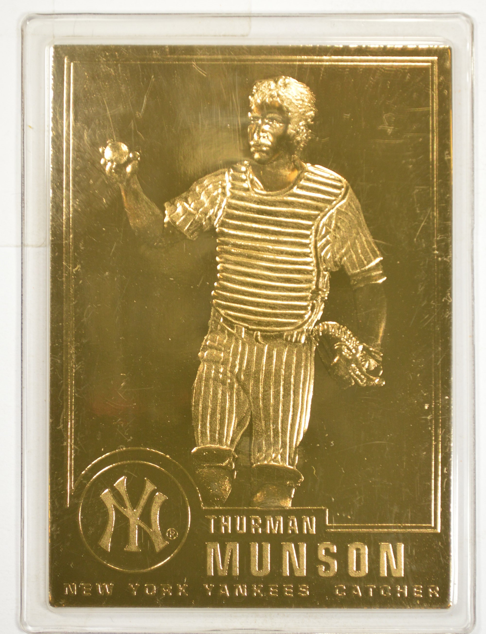 22K Gold Thurman Munson Limted Edition Danbury Mint Baseball Trading ...