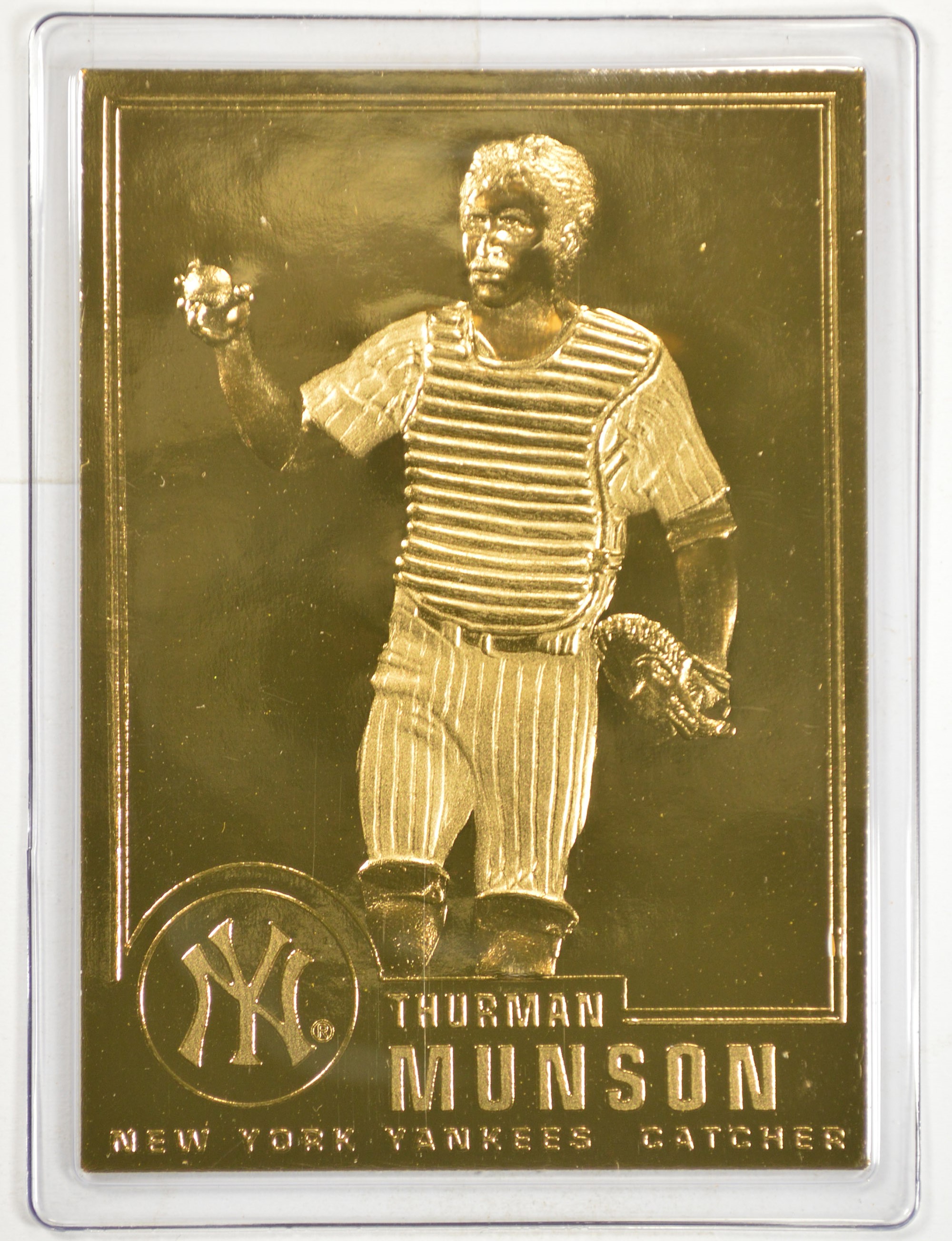 22K Gold Thurman Munson Limted Edition Danbury Mint Baseball Trading ...