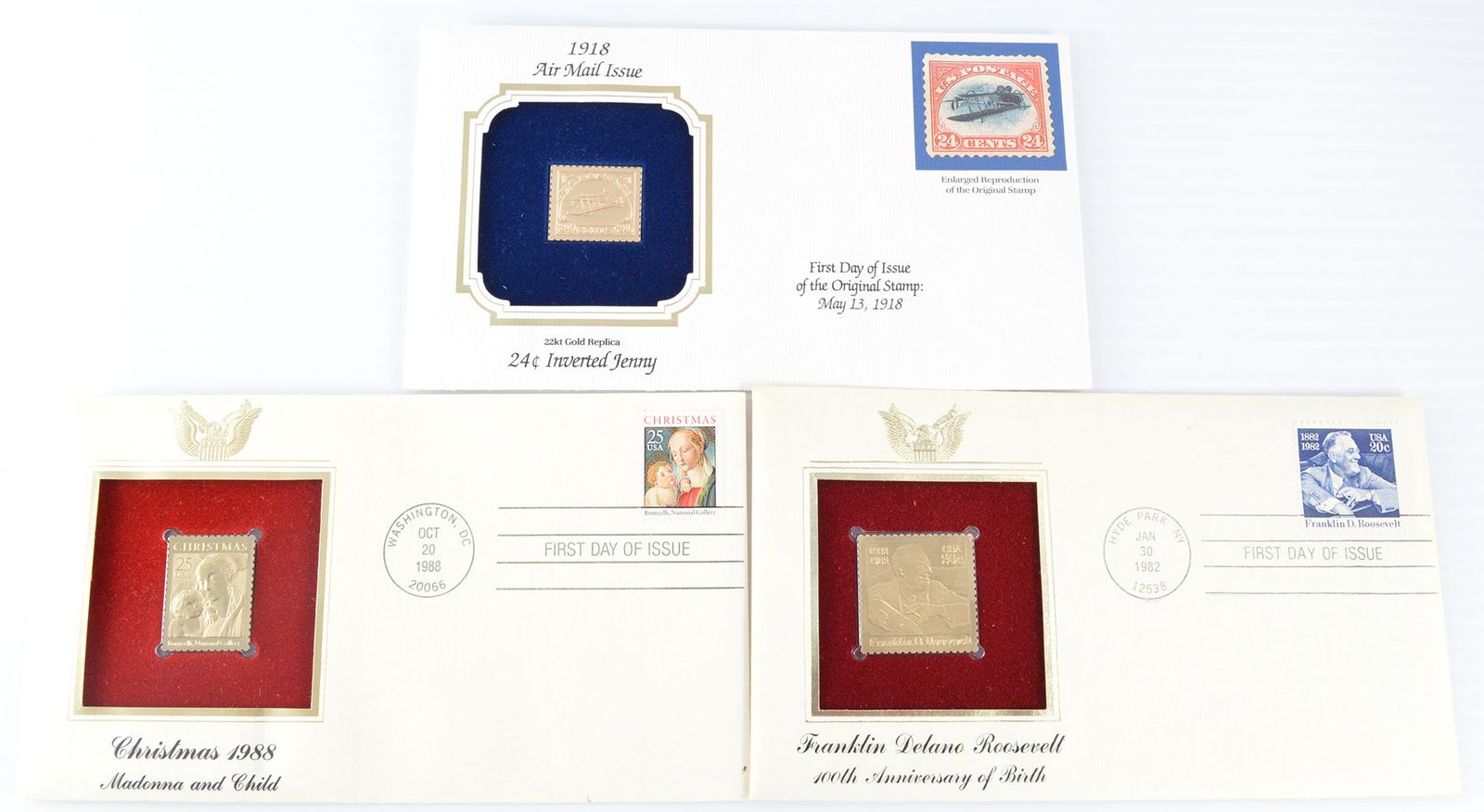 Lot of 3 22K Gold Stamp First Day Covers | Property Room