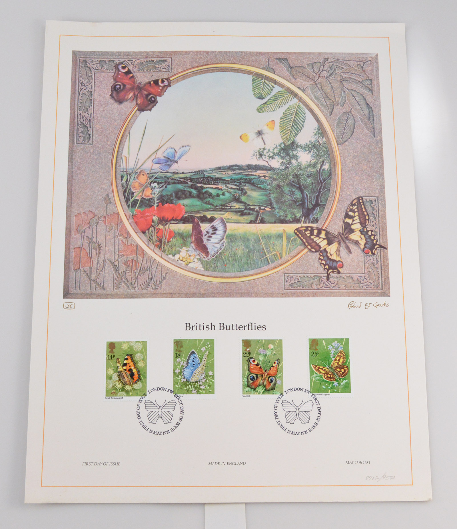 Beautiful Lithograph with Stamp - Would look great in a frame ...