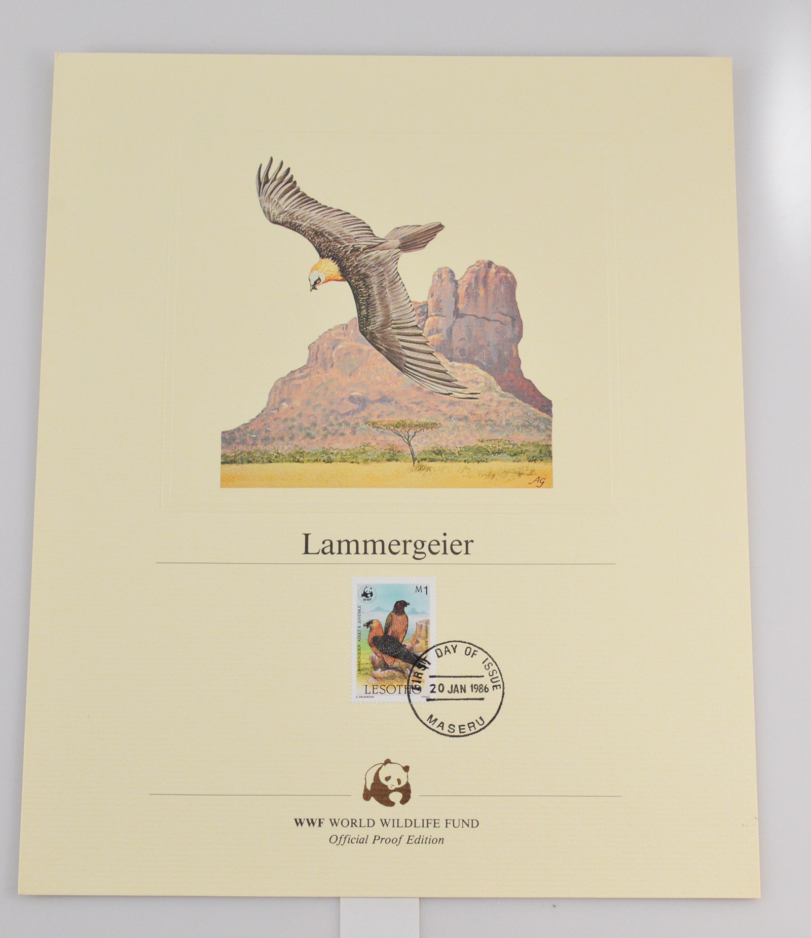 Beautiful Lithograph with Stamp - Would look great in a frame ...