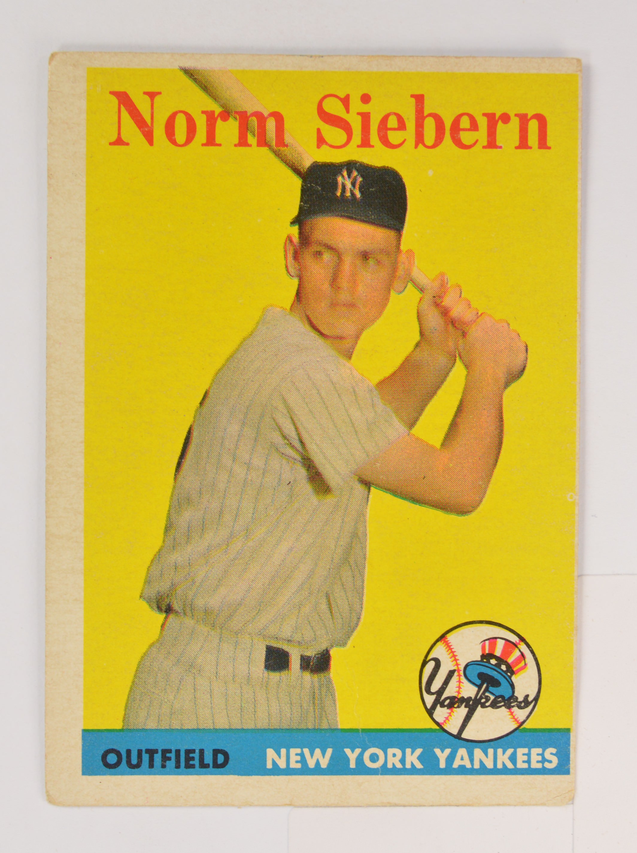 Original 1958 Norm Siebern Topps #54 New York Yankees BV $20 | Property ...
