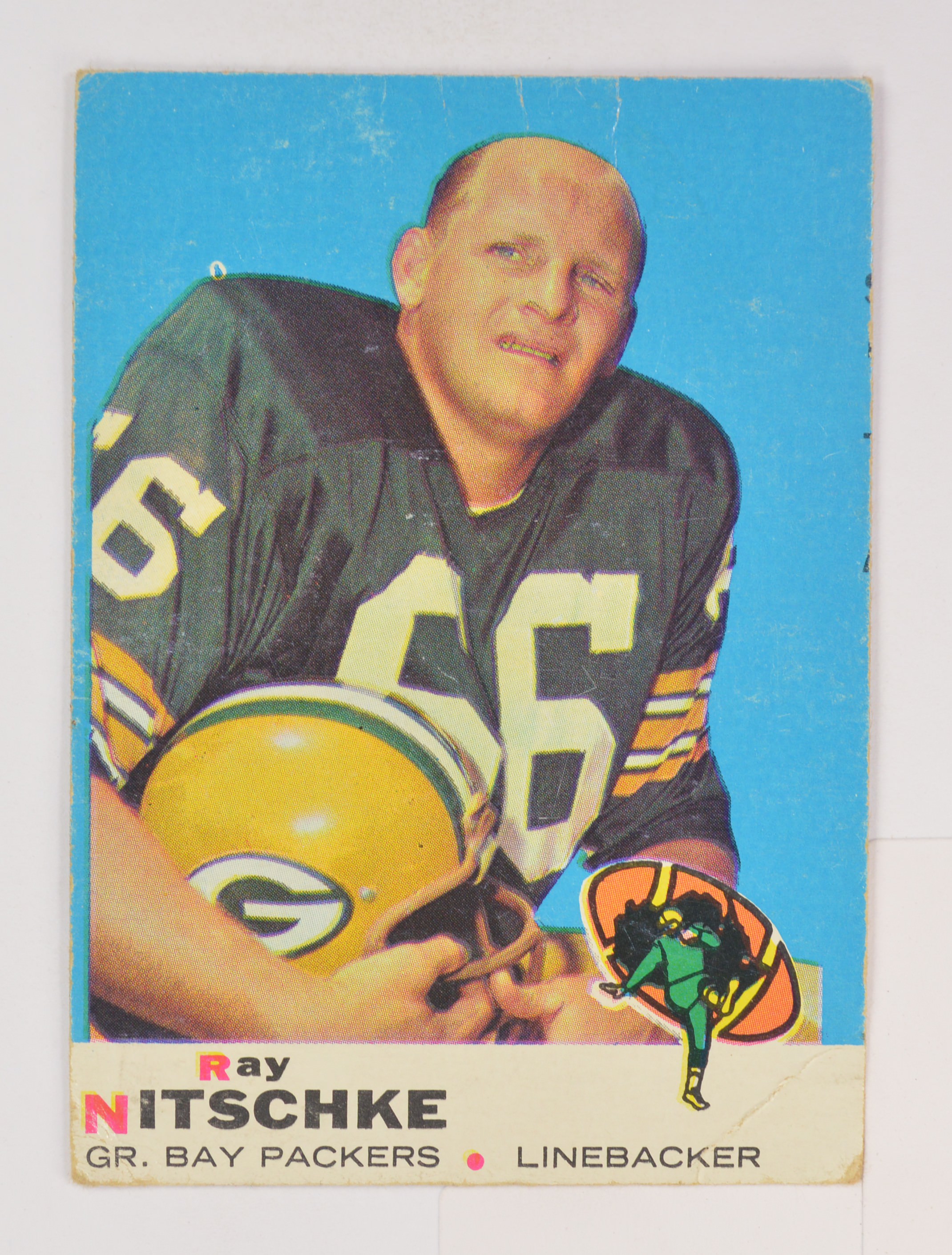 Original 1969 Ray Nitschke Topps #55 Greenbay Packers | Property Room