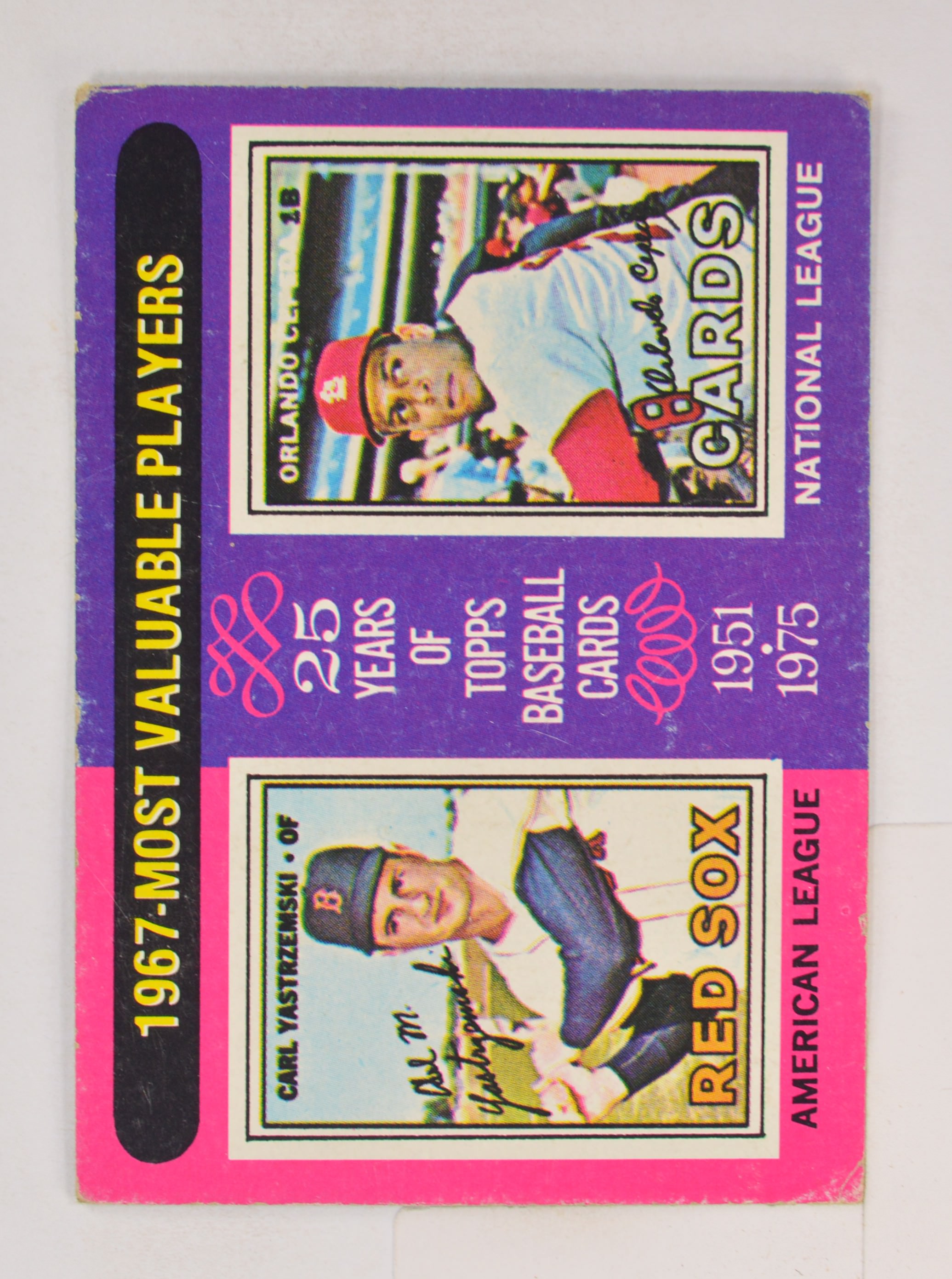 Original 1975 Carl Yastrzemski Topps #205 Most Valuable Players 1967 ...