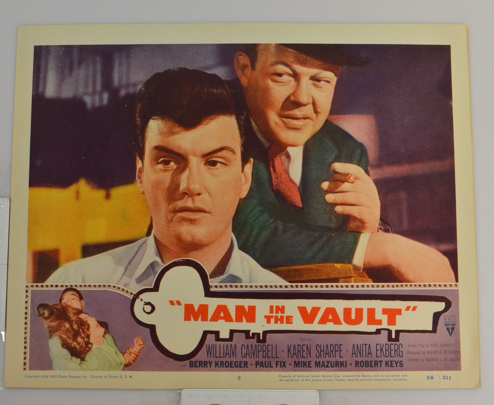 Original Vintage Movie Memorabilia "Man In The Vault" 11X14 Lobby Card ...
