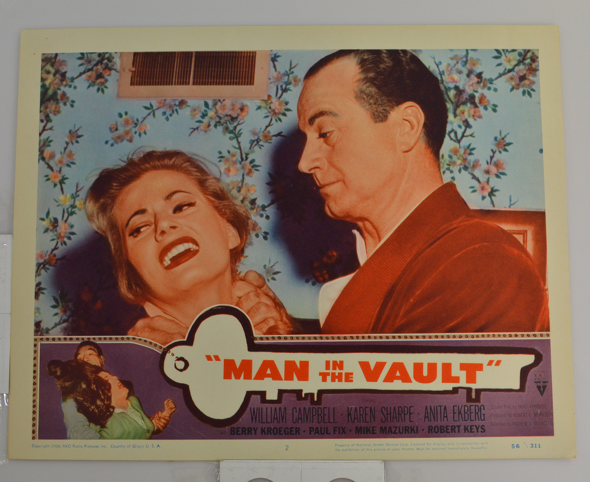 Original Vintage Movie Memorabilia "Man In The Vault" 11X14 Lobby Card ...