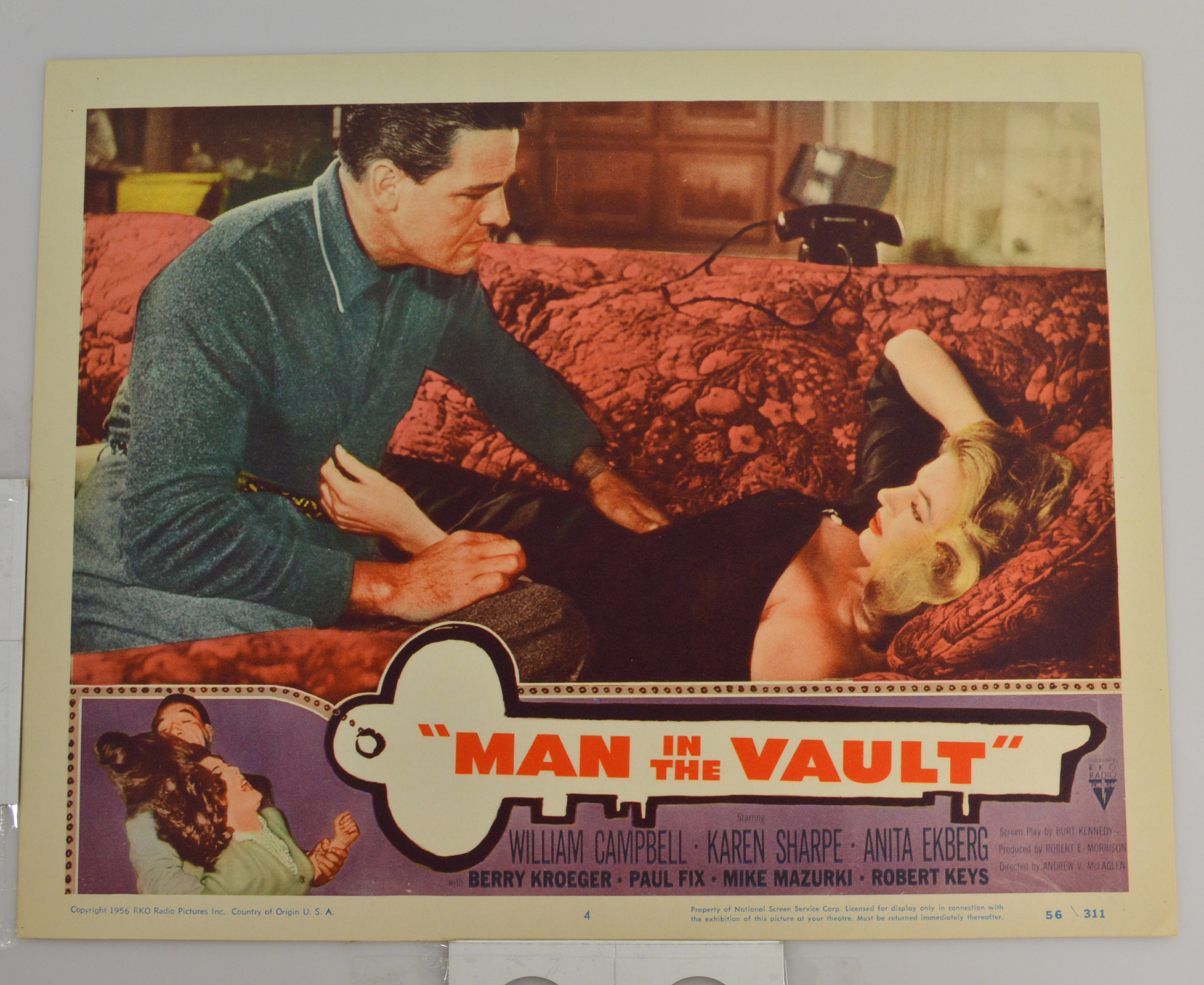 Original Vintage Movie Memorabilia "Man In The Vault" 11X14 Lobby Card ...