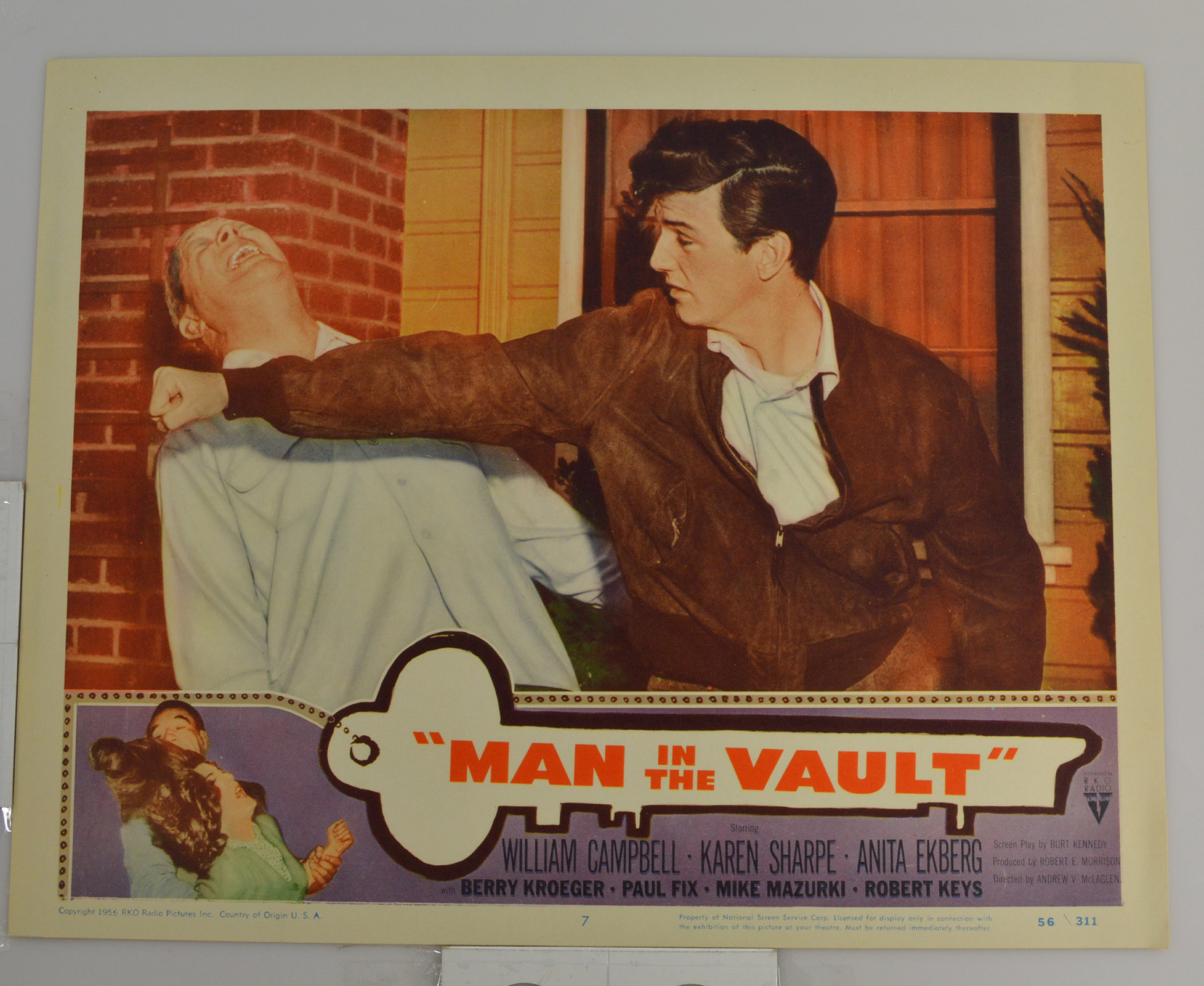 Original Vintage Movie Memorabilia "Man In The Vault" 11X14 Lobby Card ...