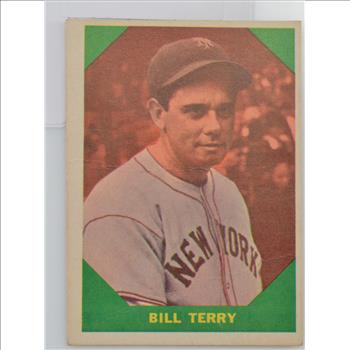1960 Bill Terry Baseball Greats Fleer #52 | Property Room