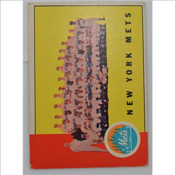 1963 New York Mets 1962 Team Card Topps #473 Book Value $100 | Property ...